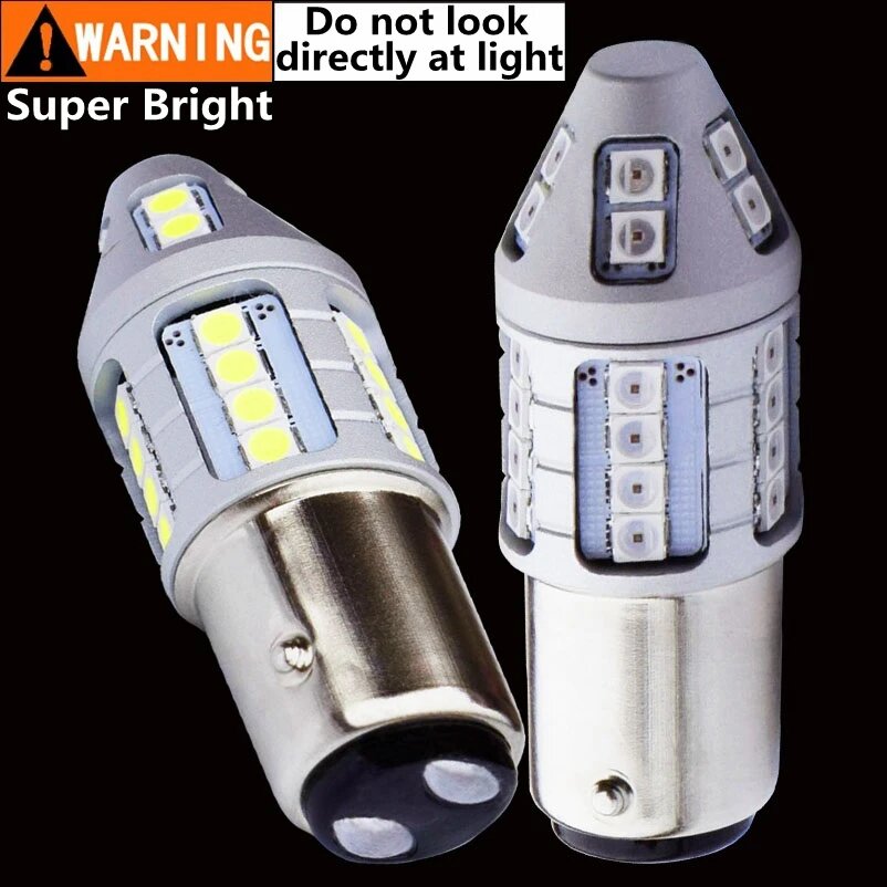 2 x 1157 BAY15D LED, красный, 30 SMD 3030