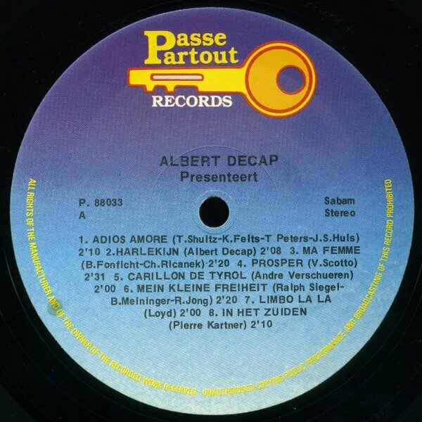 Albert Decap - Albert Decap Presenteert 1982 EX- — фото 1
