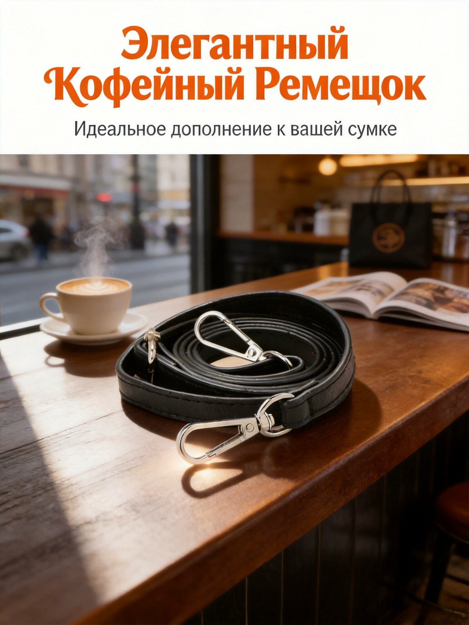 Регулируемый плечевой ремешок для сумки из искусственной кожи PU, длина 110-125 см ширина 1,2 см, цвет как показано