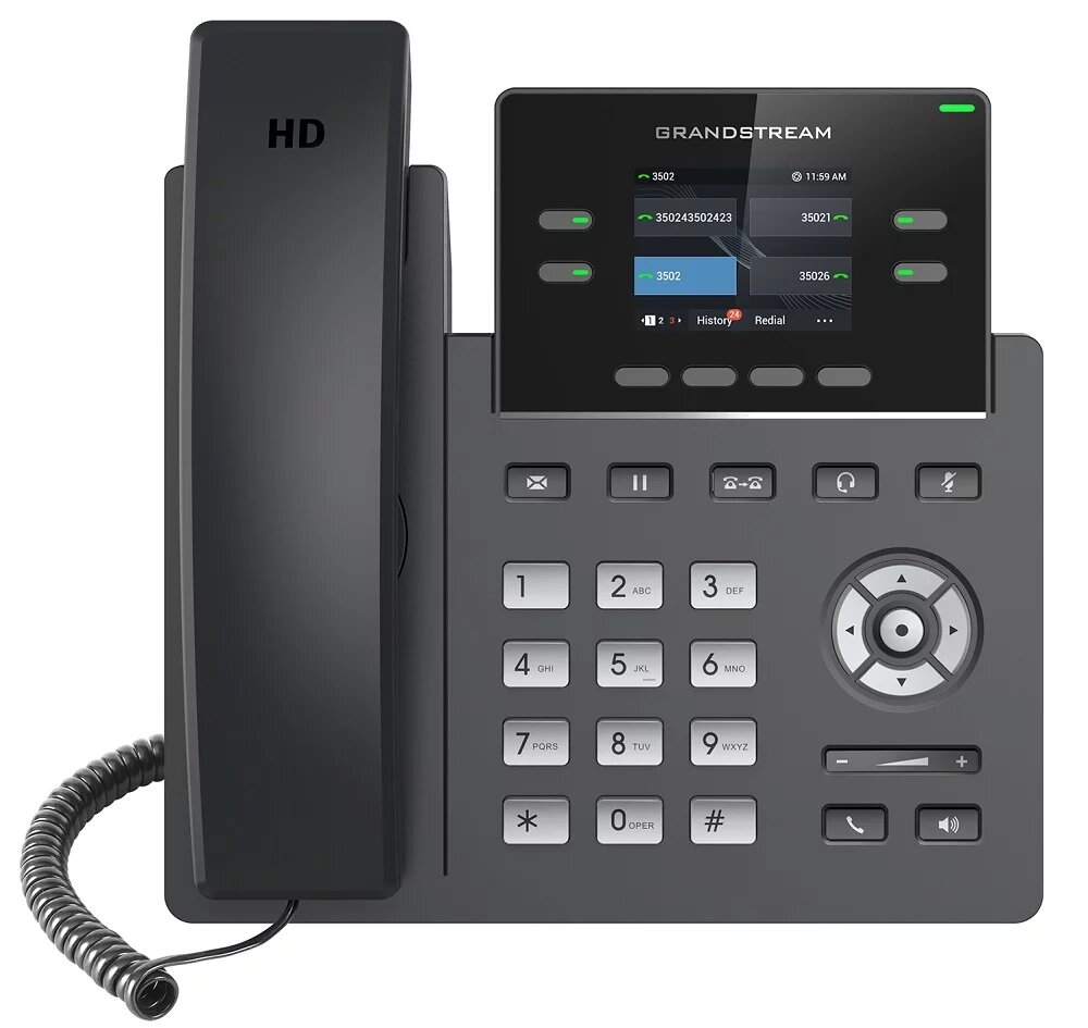 IP телефон Grandstream GRP2612P, 4 SIP-линии, 2.4" цветной дисплей, PoE, без блока питания