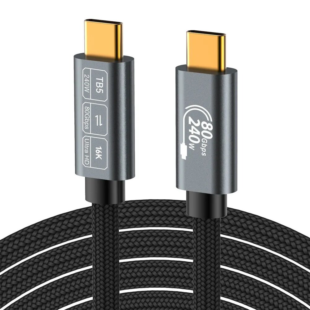 Pincheson Кабель для мобильных устройств Thunderbolt/Thunderbolt, 2 м, черный