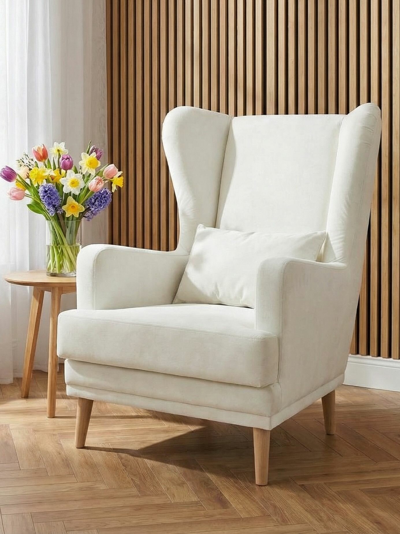 Кресло мягкое Вегас, кресло мягкое для дома белое велюр Crush 1