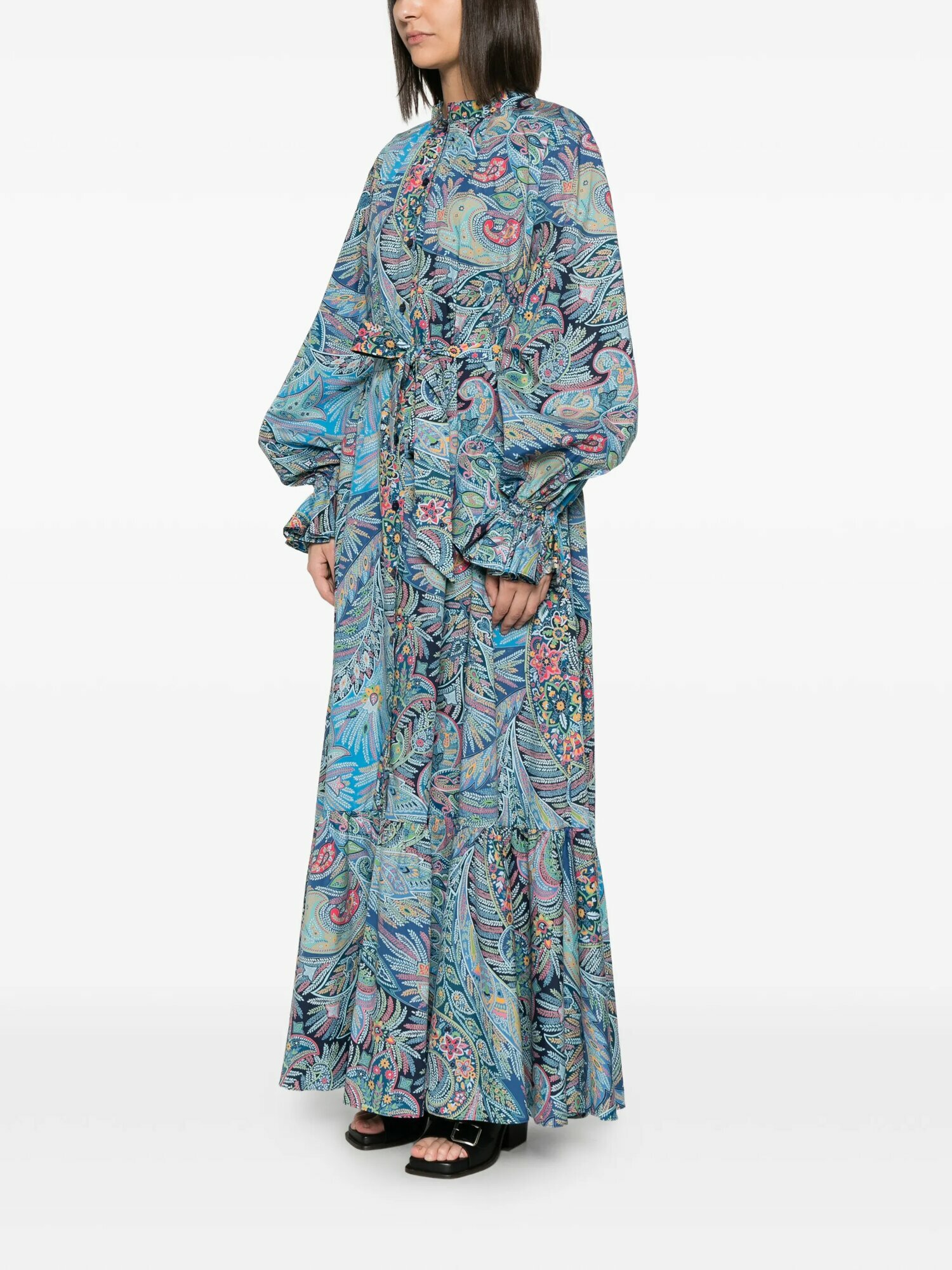 Платье ETRO Paisley-pattern ruffled maxi dress, размер 42 — фото 1