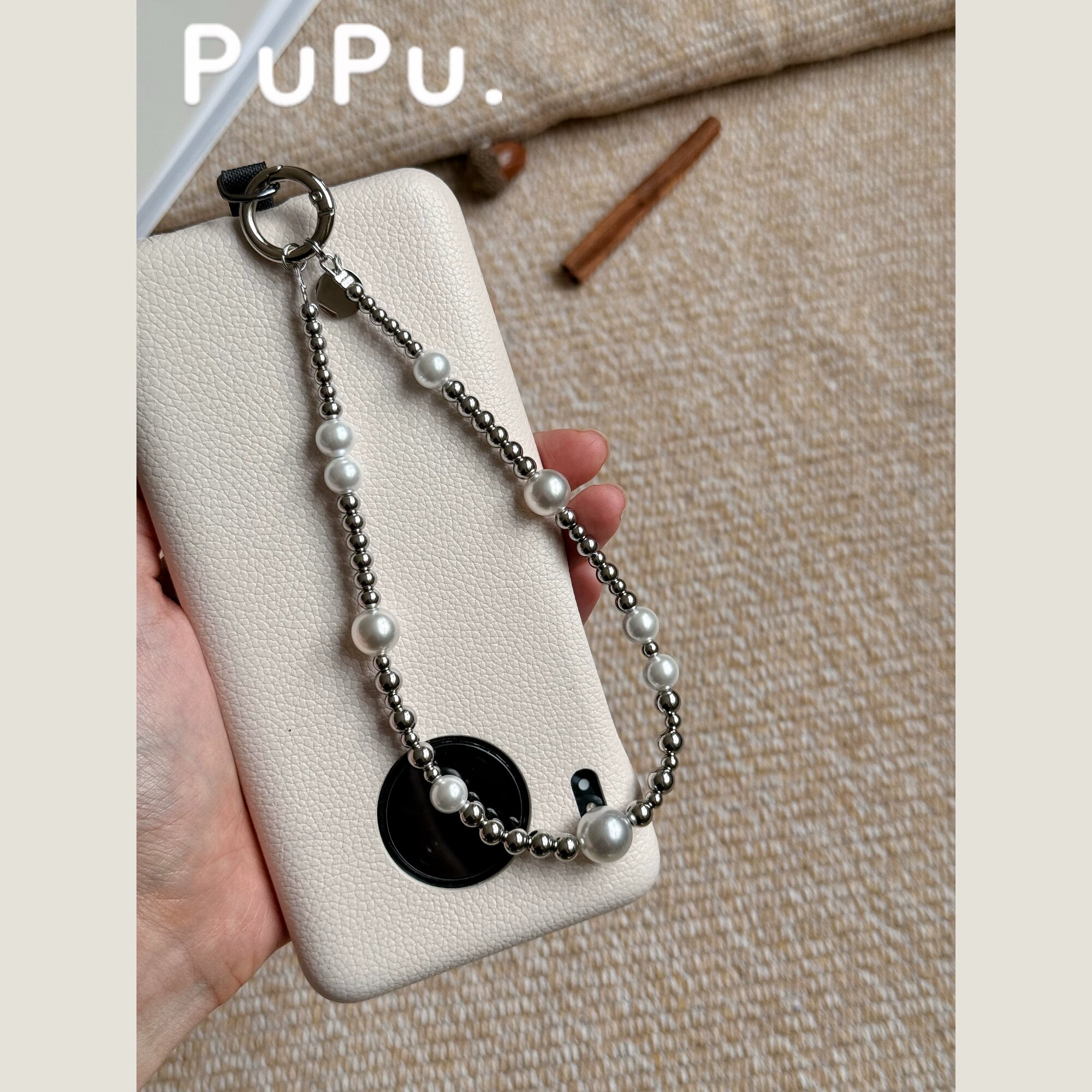 Оригинальная жемчужная цепочка PuPu Cool Cool с пружинной пряжкой для мобильных устройств и фотоаппаратов, стильная и
