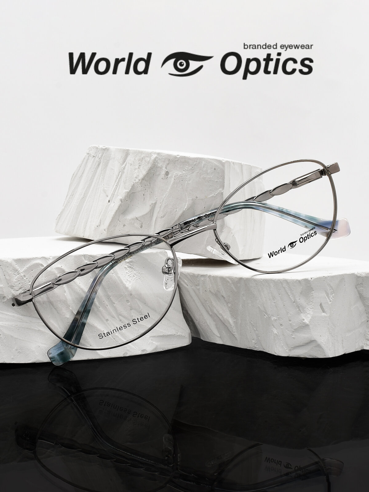 Оправа для очков World Optics ME1003 03 пол Женский форма оправы Овальная цвет оправы Стальной, Голубой