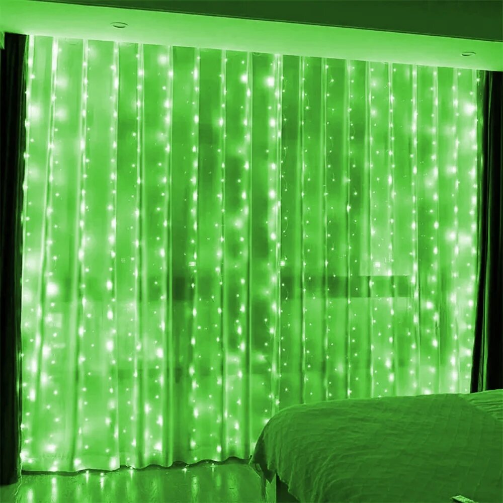 USB-гирлянды для штор "Мечта" 3/6 м Зеленый, USB 3Mx2M 200LEDs, Green Light