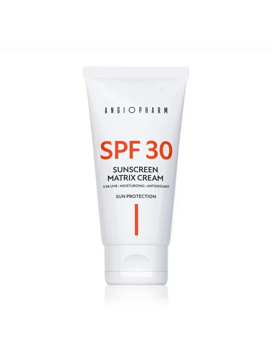 Солнцезащитный крем Ангиофарм SPF30, для лица, для всех типов кожи, 50 мл