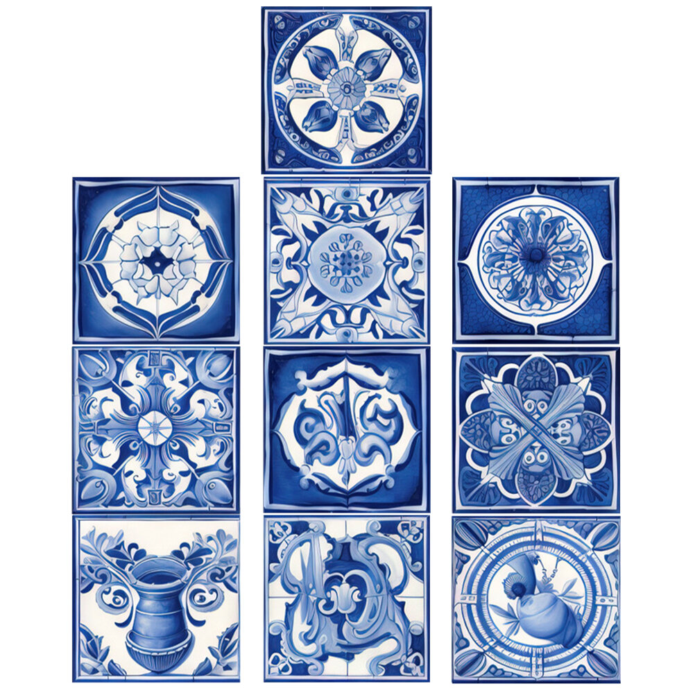 10 Штук Самоклеящаяся Плитка С Moroccan Узором 20.00X20.00X20.00Cm