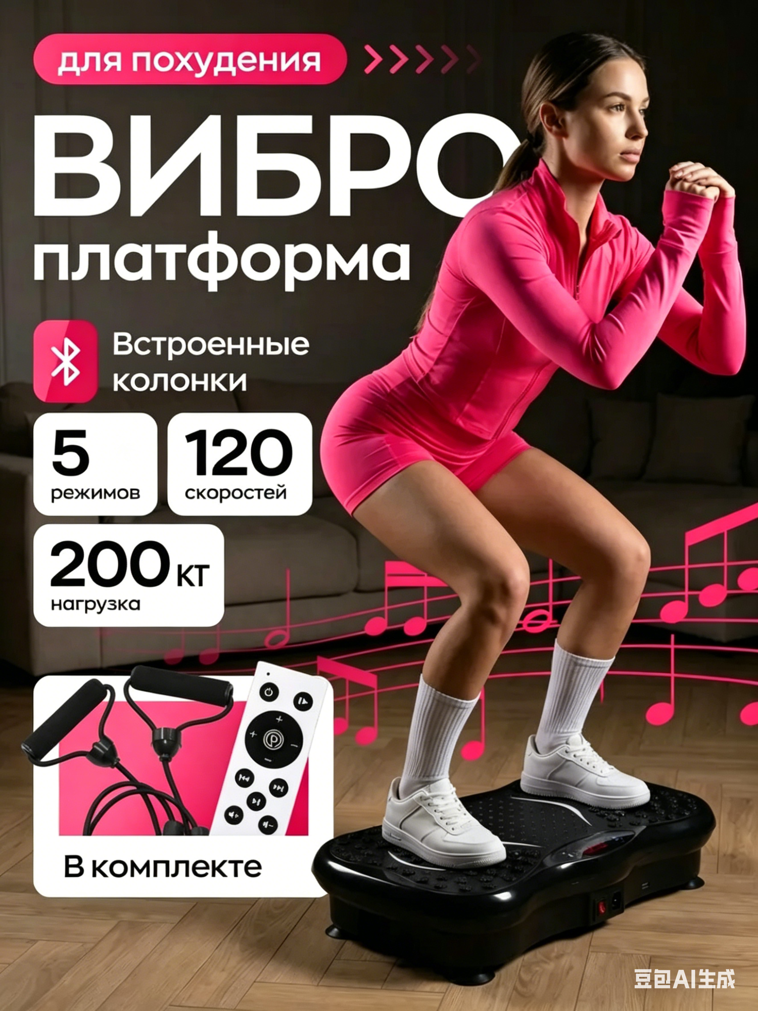 Виброплатформа для похудения тренажер до 200 кг С блютуз，регулировка амплитуды, 49 программ