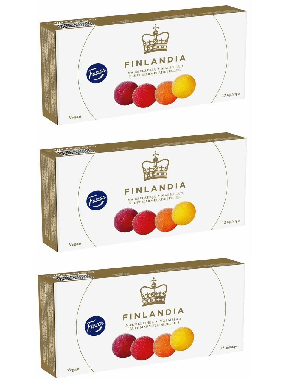 Мармелад Fazer Finlandia ассорти, 3шт по 260г (из Финляндии)