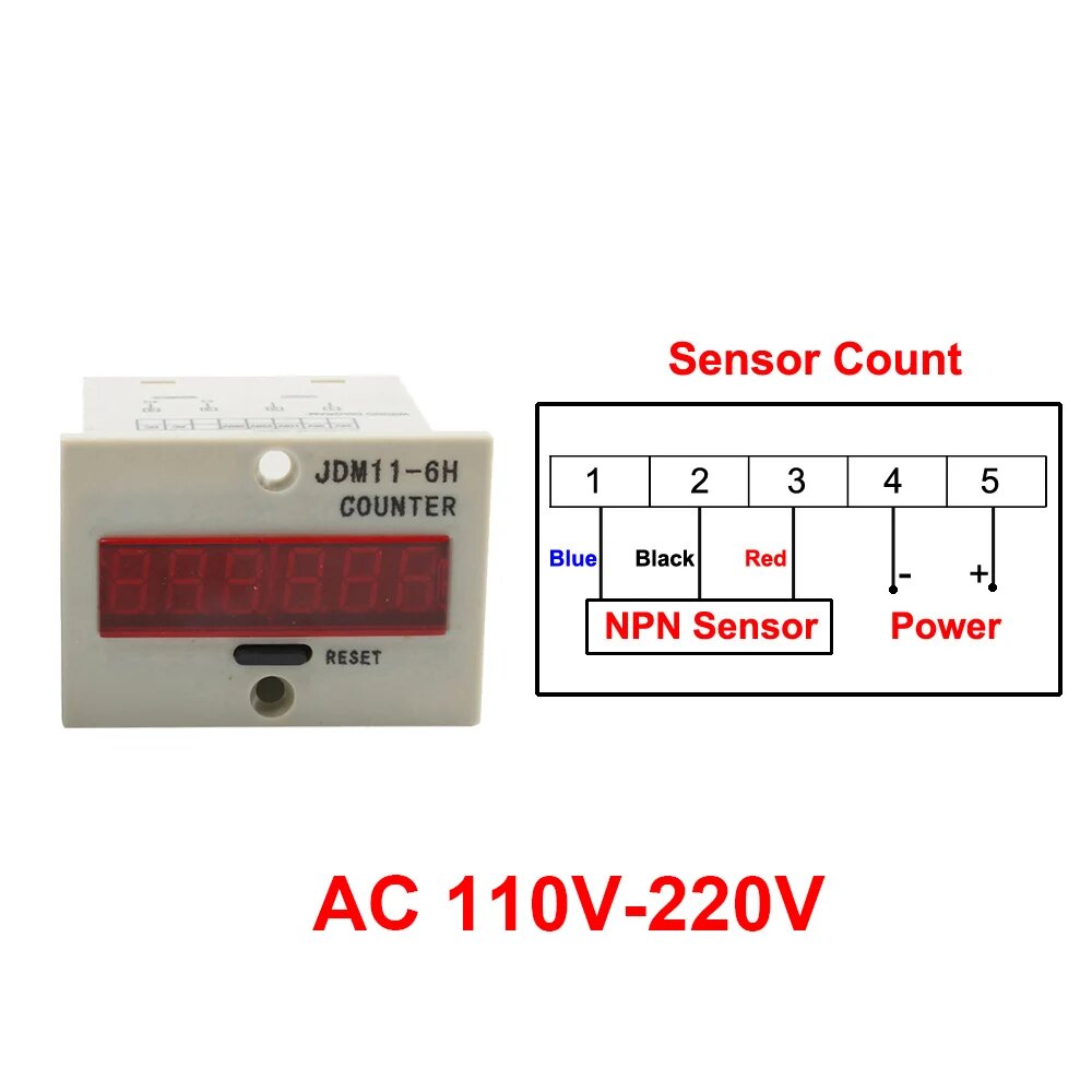 Счетчик JDM11-6H, AC 110-220V, Sensor count