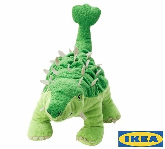 Мягкая игрушка йэттелик икеа (JATTELIK IKEA), динозавр, яйцо, Анкилозавр, 37см, зеленый