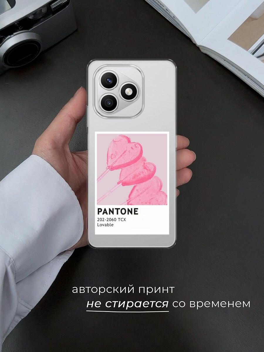 Чехол на Honor X8d / Хонор X8d с принтом Pantone Lovable 2, прозрачный — фото 1