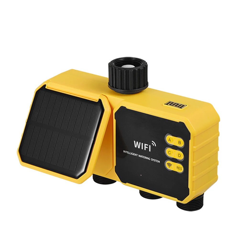 Солнечный Wi-Fi контроллер полива для сада, 4 Outlets with WiFi