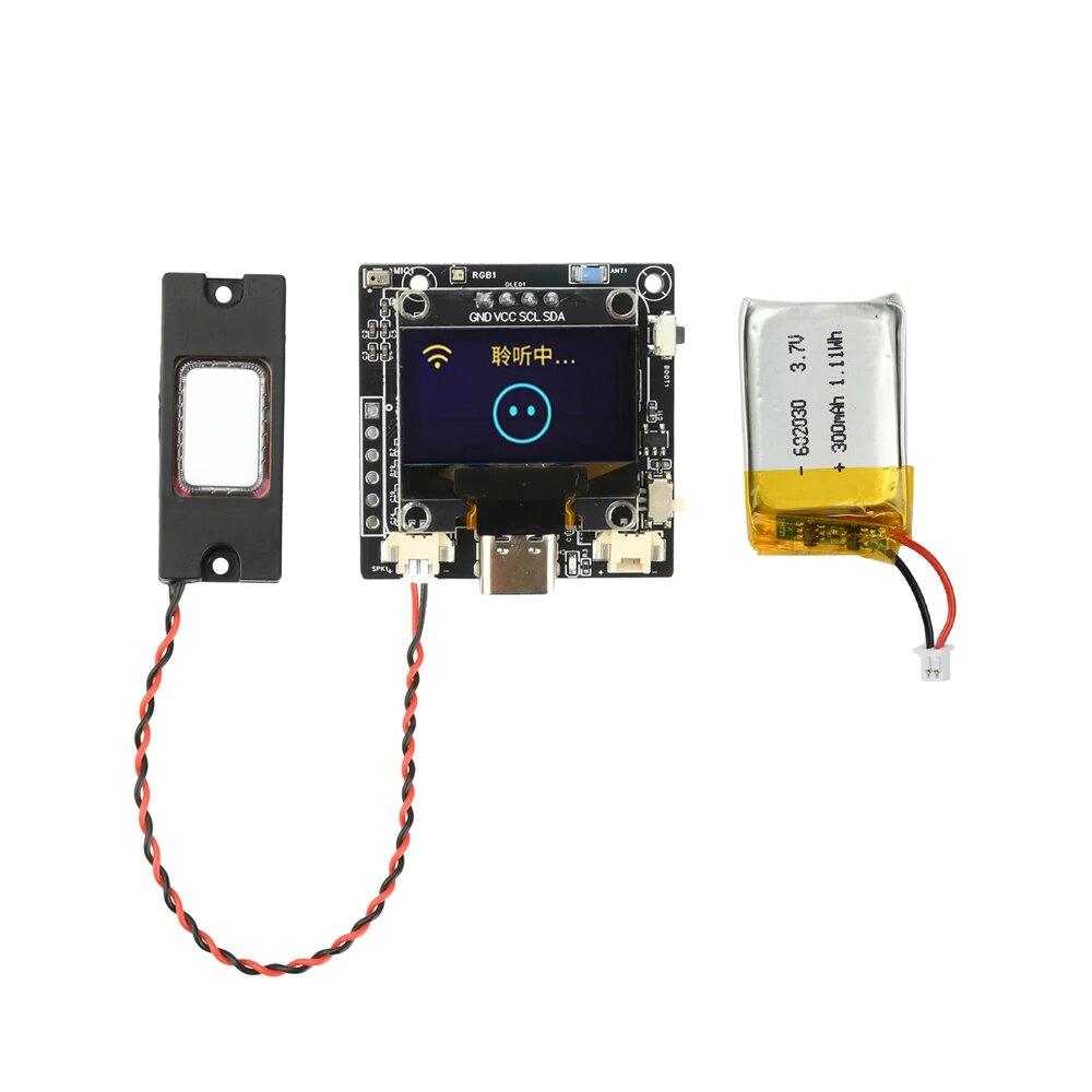 ESP32-C3 Xiaozhi AI Голосовой модуль с OLED, With battery