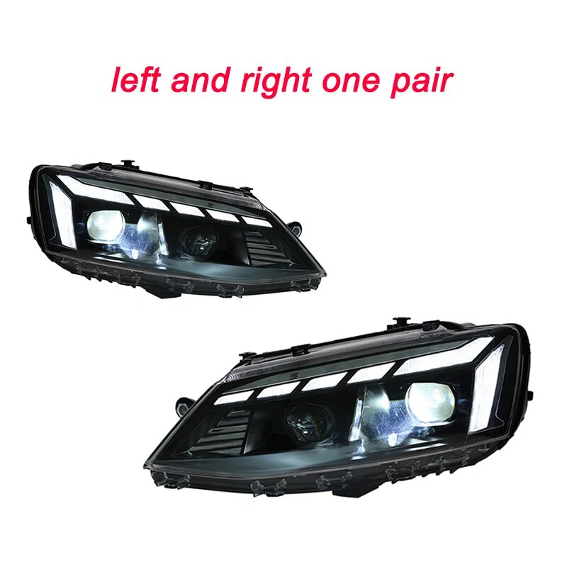 LED-фары для горячих автомобилей для VW Jetta Sagitar MK6 12-18 в стиле Audi RS5 MK6 с дневными ходовыми огнями, поворотниками, дальним светом и ангельскими глазами с проекторным линзой