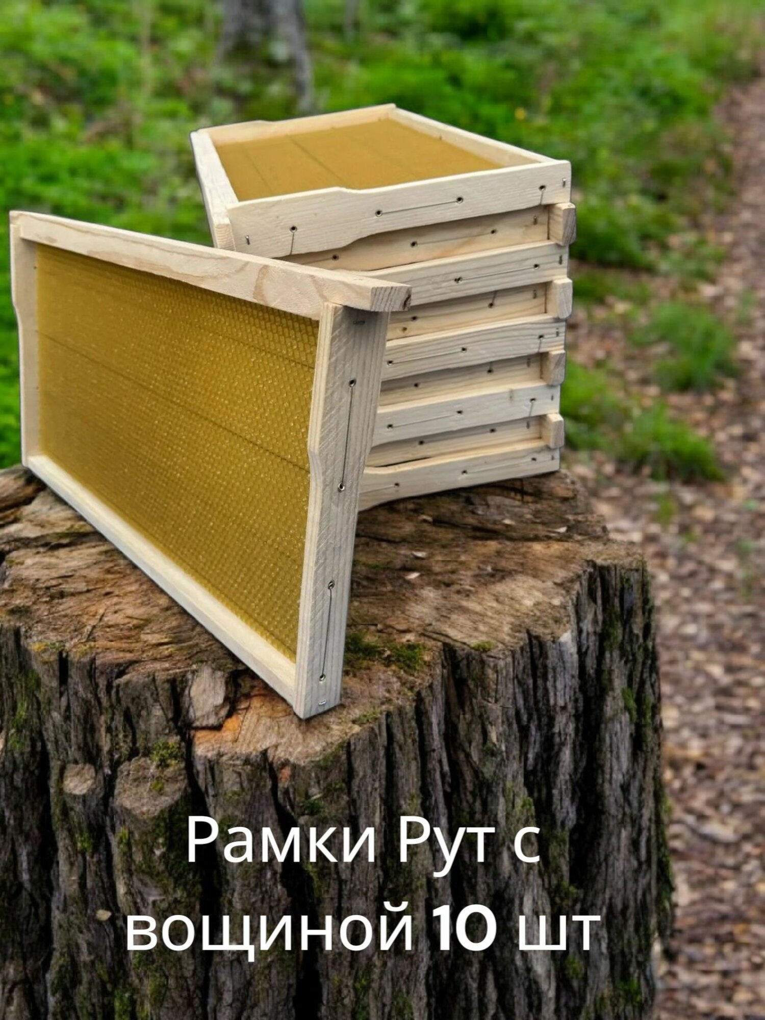 Рамка пчелиная Рут из липы с вощиной Д470*Ш250*В25мм 10шт для улья
