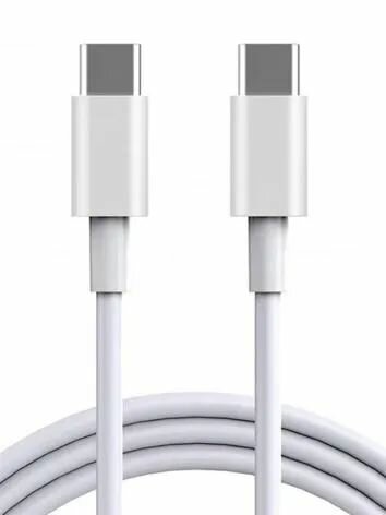Сетевой кабель питания USB Type-C/USB Type-C, 1 м, белый — фото 1