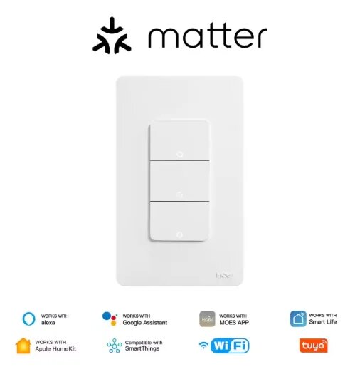 Умный выключатель Moes 3 Gang Switch WiFi