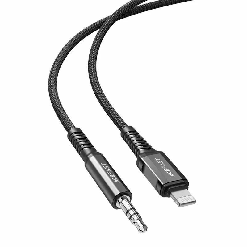 Аудиокабель ACEFAST C1-06 Lightning to 3.5mm aluminum alloy audio cable. Цвет: черный