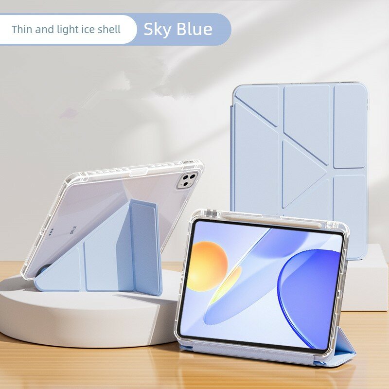 IPad Air2 9,7-дюймовый Небесно-голубой анти-изгиб ударопрочный прозрачный чехол с отсеком для ручки