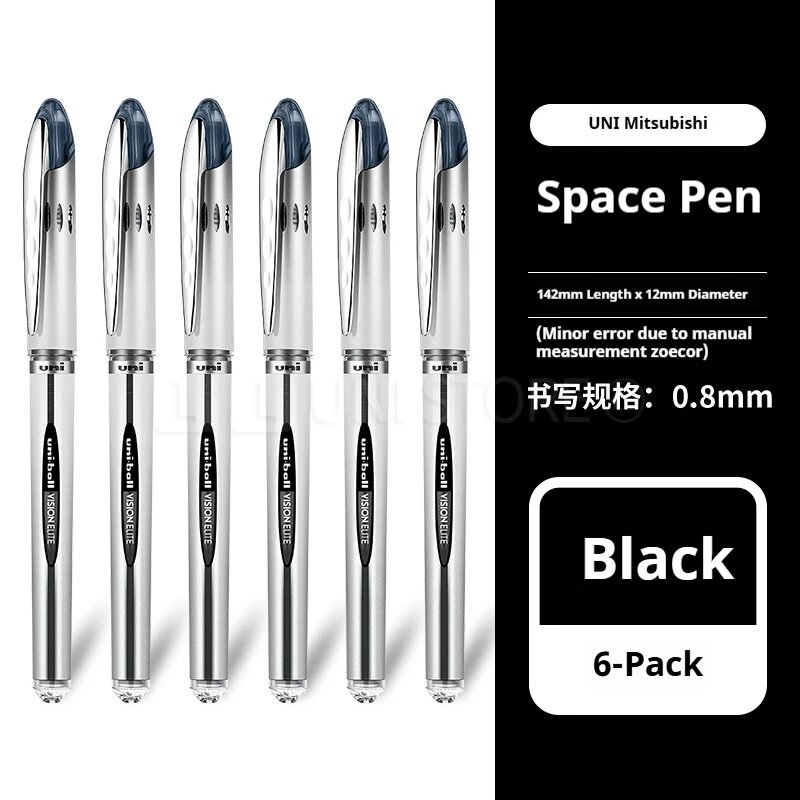 Гелевые ручки Uni Vision Elite, темно-синий, 6pcs UB200 Black