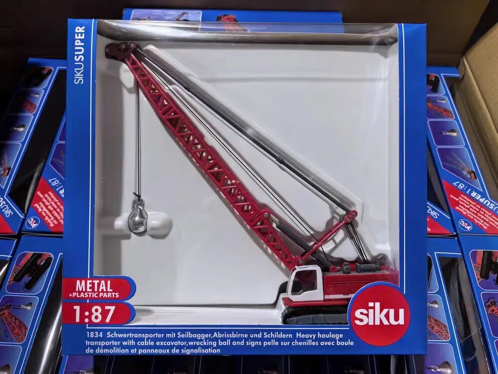 Siku 1834, Инженерный кран, 1:87, Металл, Пластик, Съемные шины, Подвижные части