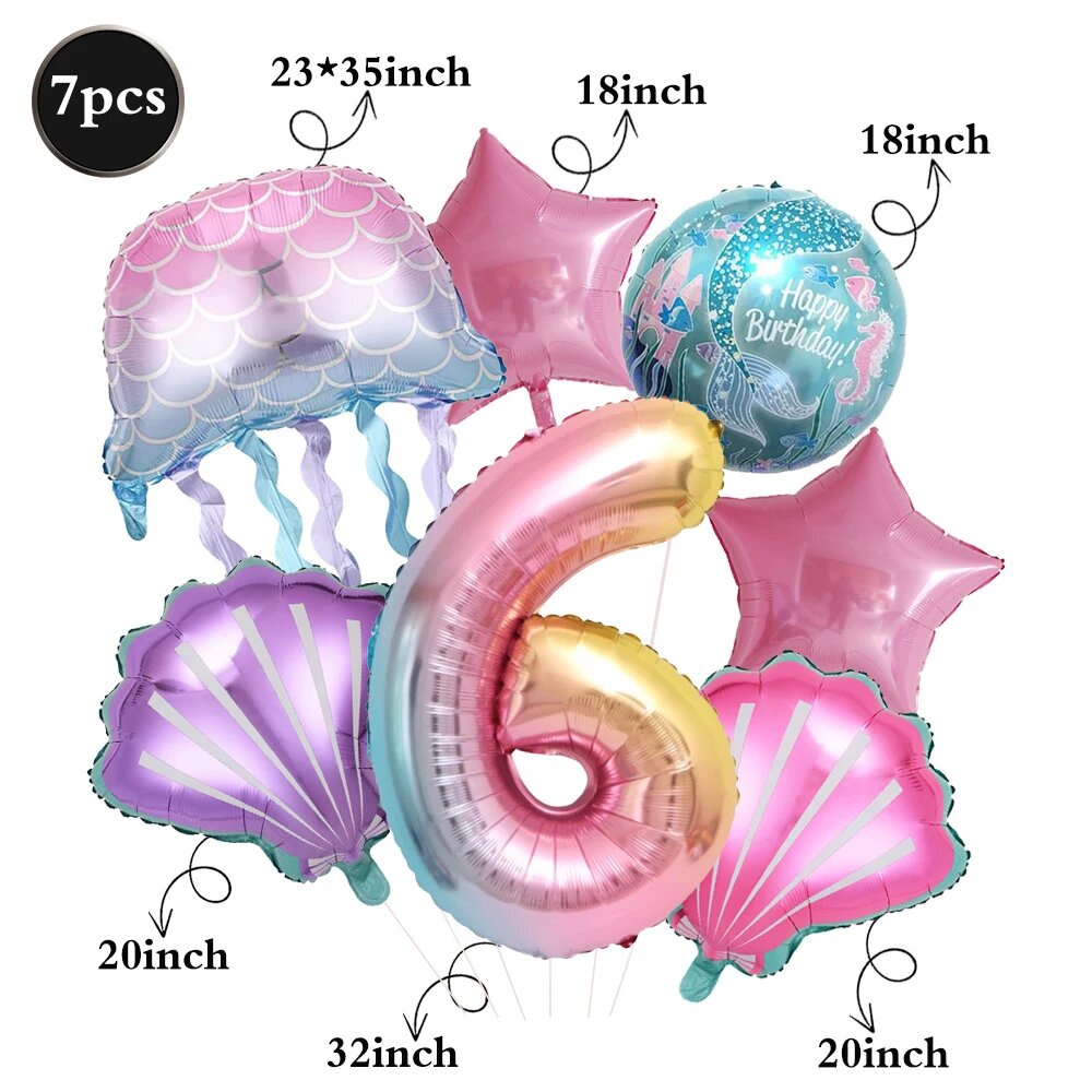 Набор шаров "Русалка" EsenTroye, 7шт, Цвет: 7pcs