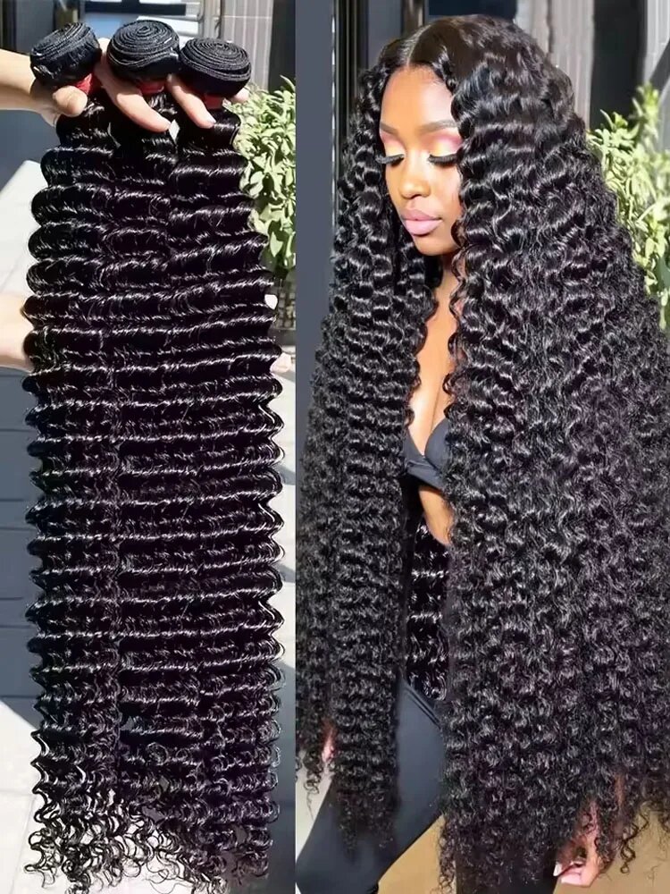 Deep Wave, натуральные волосы, 34 дюйма