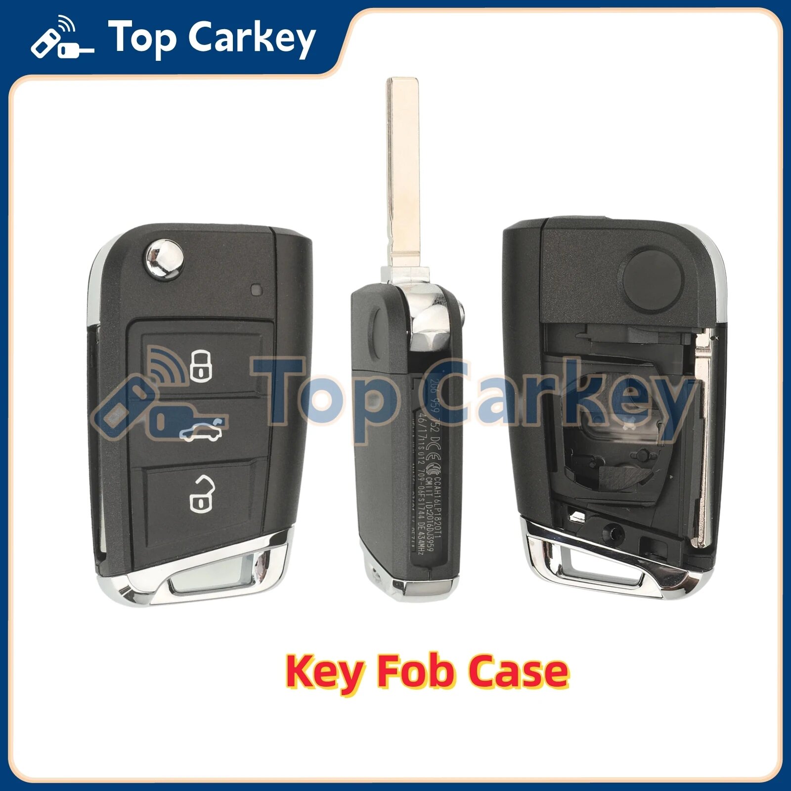 TopCarkey дистанционный брелок для ключей от автомобиля с лезвием HU162R для VW Golf Polo T-Cross Skoda Seat