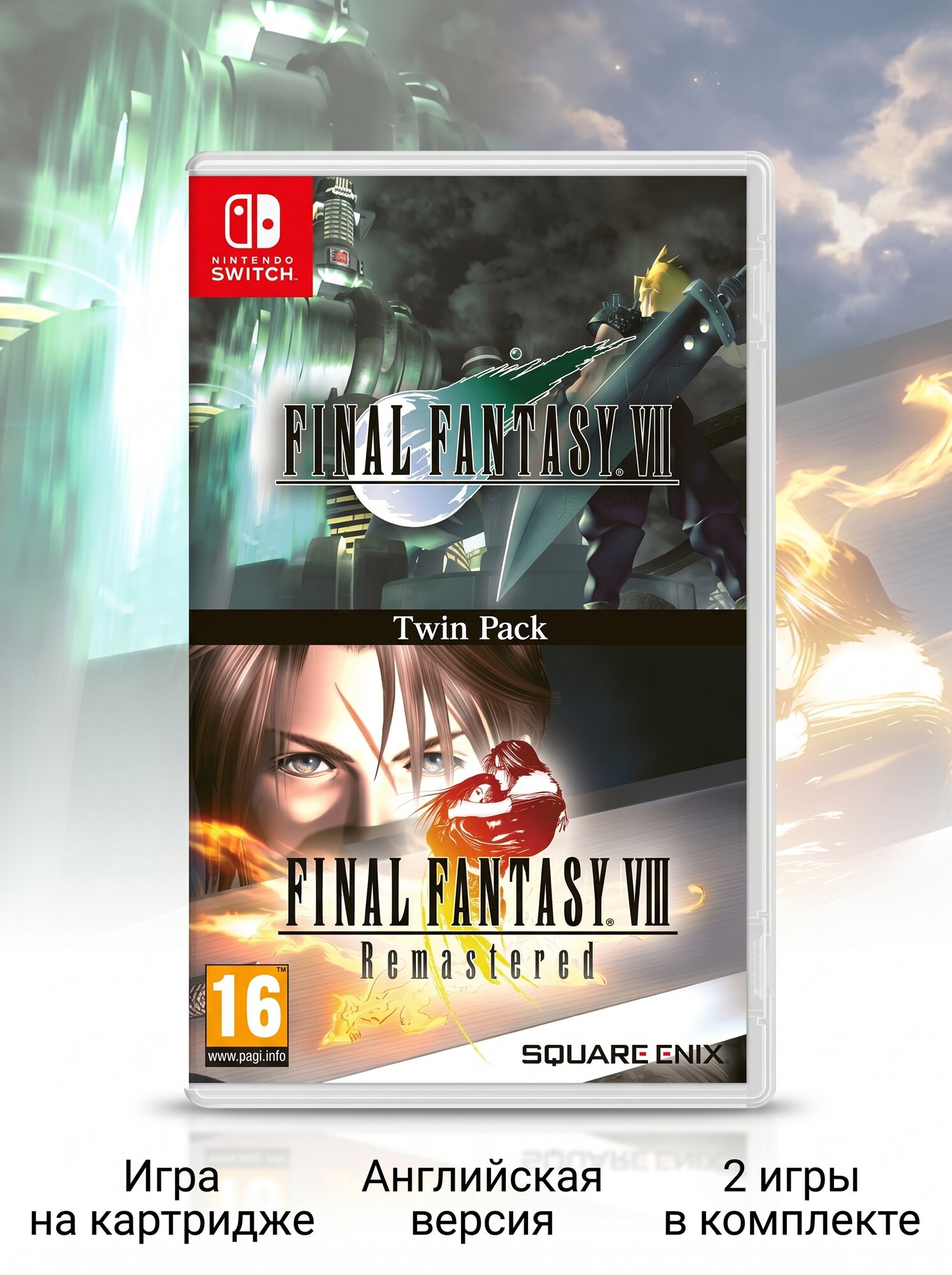 Игра Final Fantasy VII Final Fantasy VIII Remastered Twin Pack (Nintendo Switch, Английская версия)