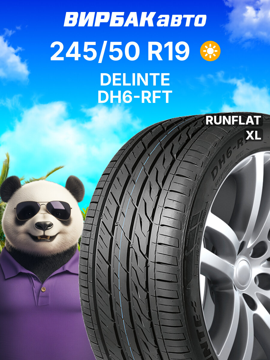 Летние шины DELINTE DH6-RFT 245/50 R19 105W RunFlat XL, летняя автомобильная резина