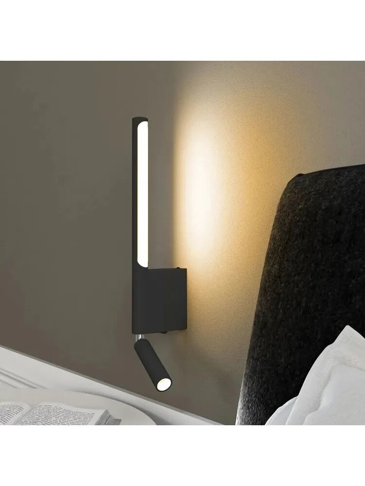 Newrgy lighting Настенный светильник, LED для низких потолков, черный, 100 мм