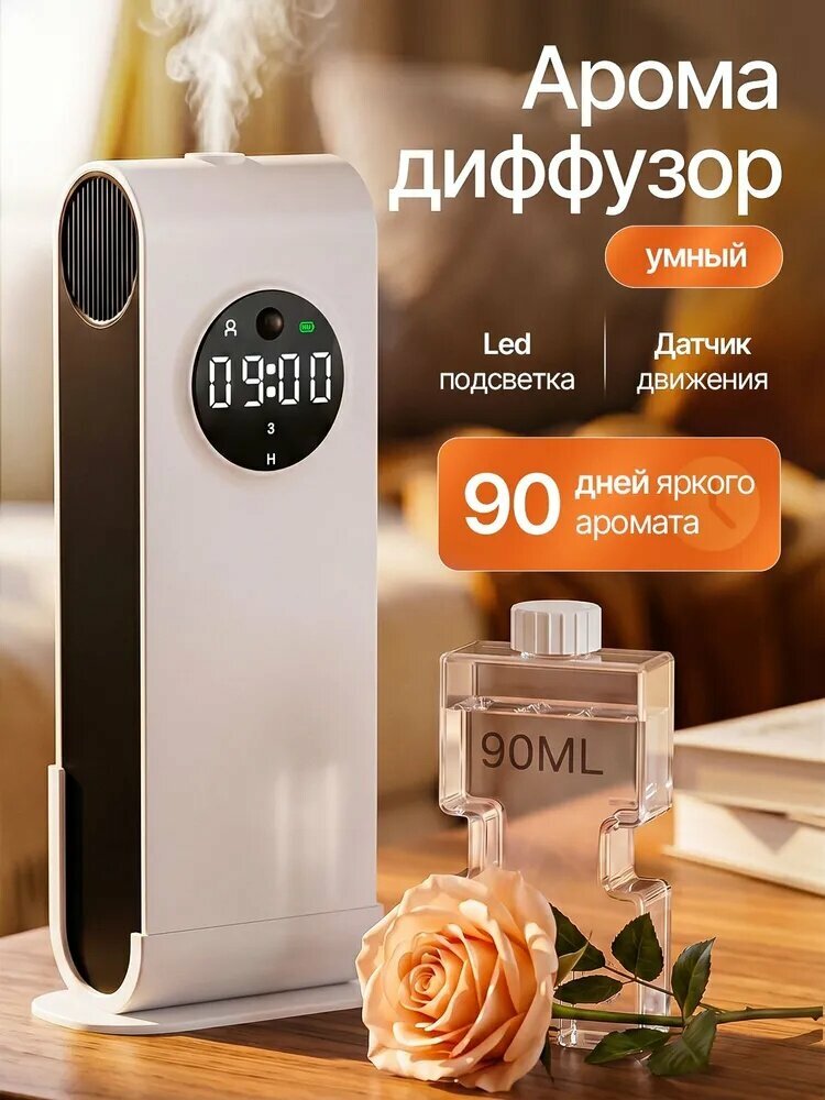 Умный ароматизатор диффузор 90 мл Hilton, датчик движения, настенное крепление, автономная работа