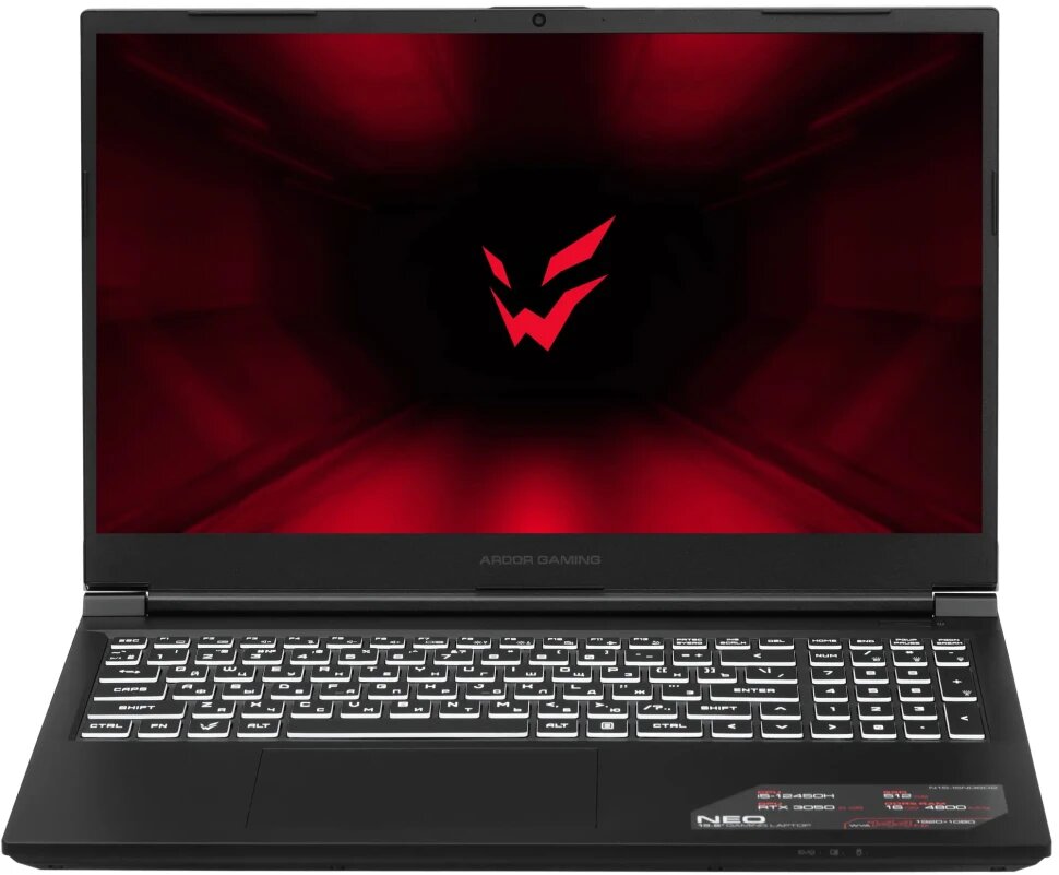15.6" Ноутбук ARDOR GAMING NEO N15-I5ND602, Intel Core i5-12450H, DDR4-16ГБ, SSD-512 ГБ, GeForce RTX 3050-6ГБ, без ОС
