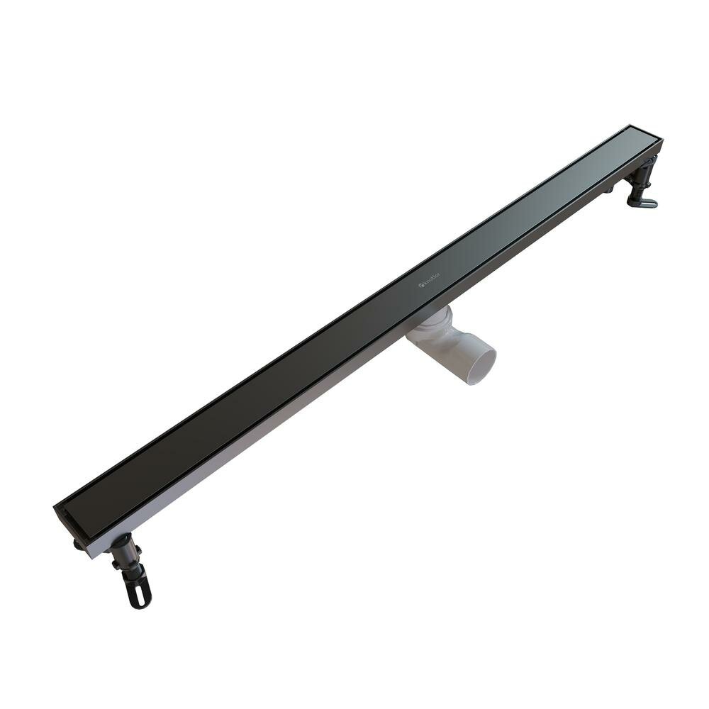 Душевой трап линейный Knotlor SDRW0900GM, вороненая сталь