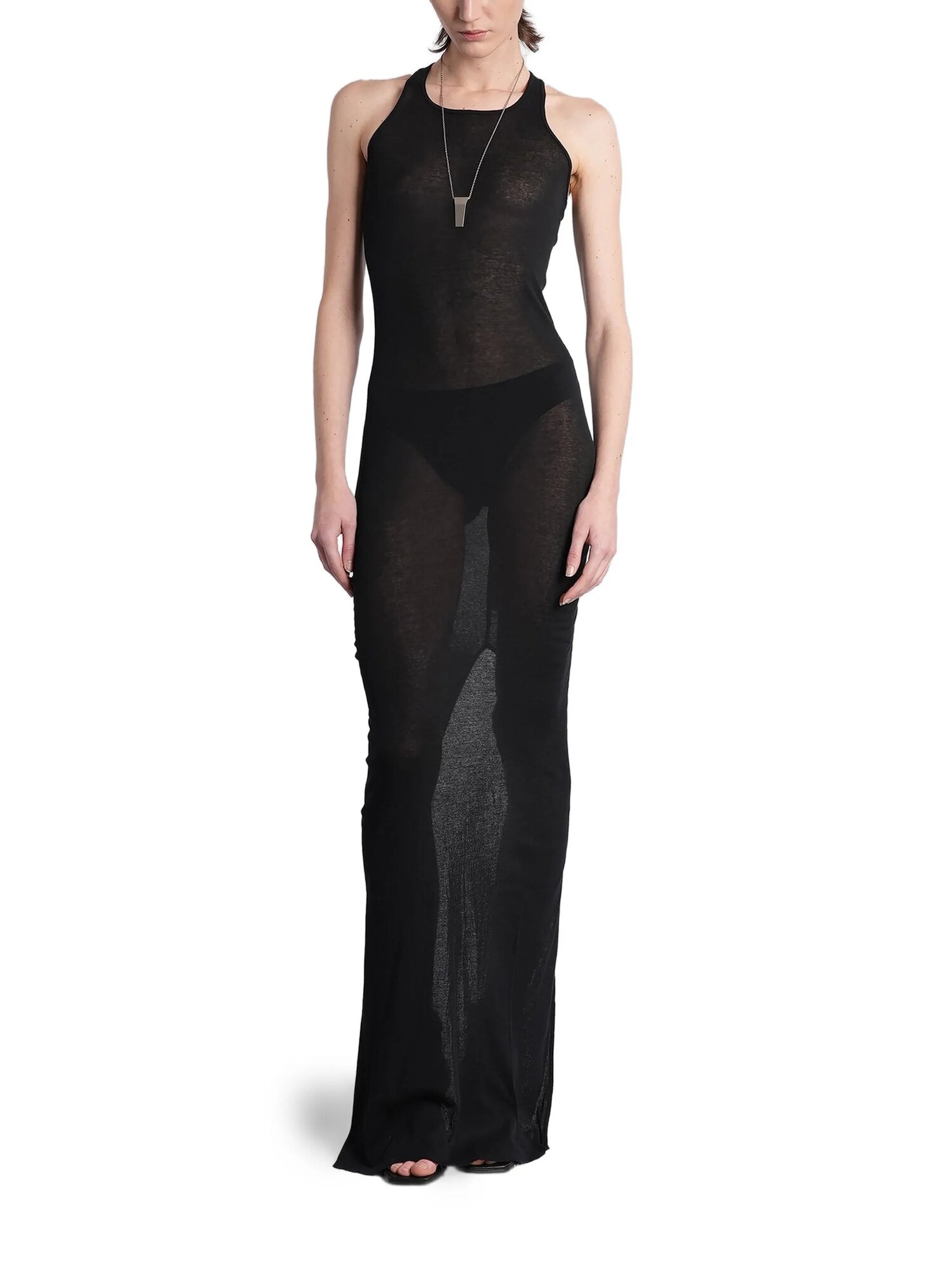Платье Racer-back semi-sheer dress
