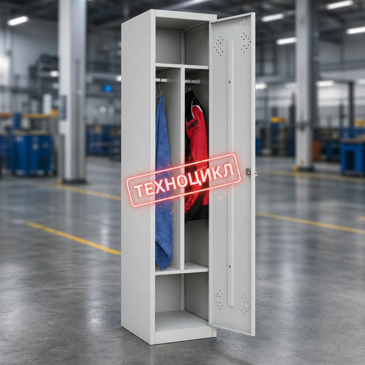 Шкаф для раздевалок стандартная серия ТЦ-ЛС-11-40D, 1830х418х500 мм, серый RAL 7035 техноцикл