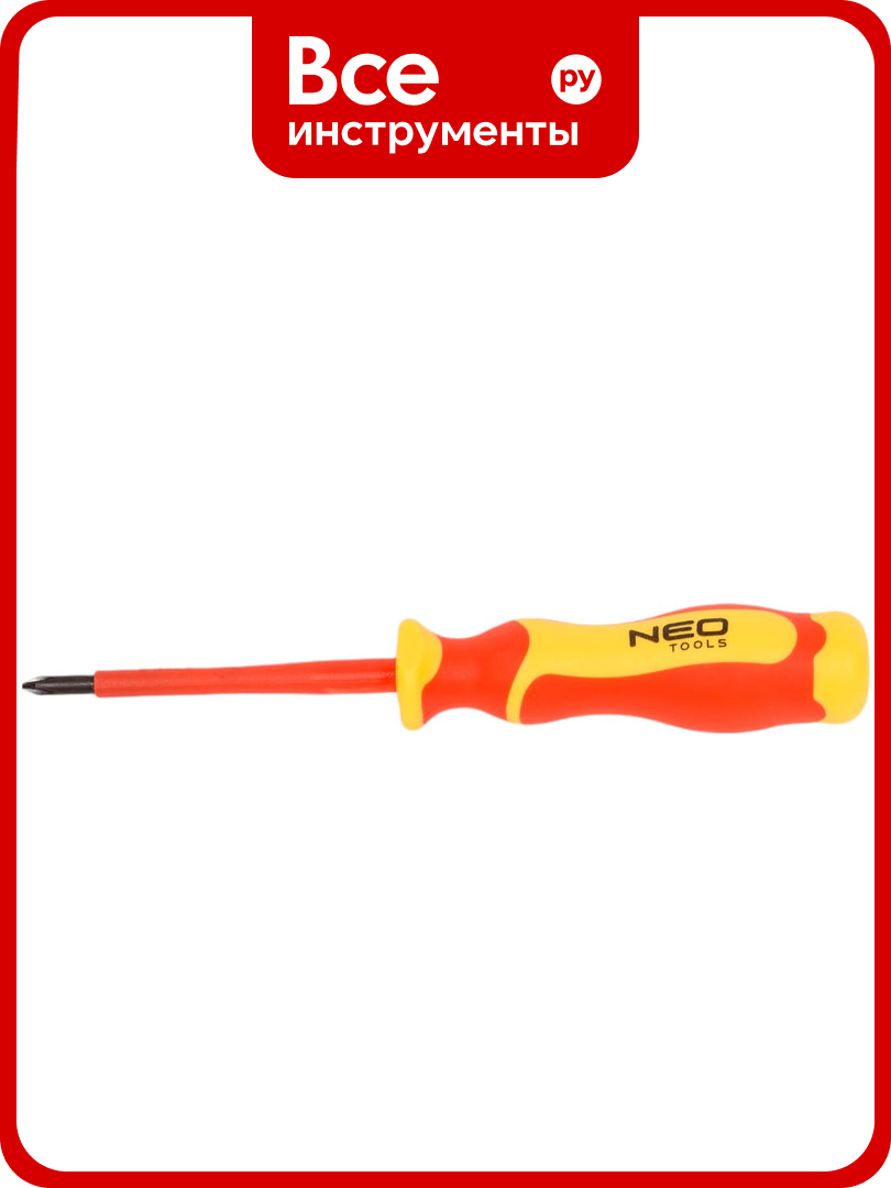 Отвертка NEO Tools PH1 xм, 1000 В 1x4.5, для работы под напряжением до 1000 В, диэлектрическое покрытие