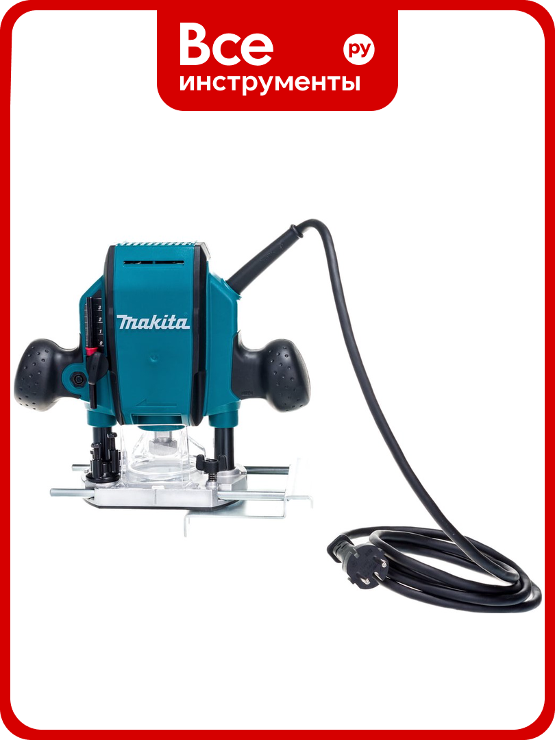 Фрезер Makita RP0900K ручной профессиональный со стандартными цангами, параллельным упором, микролифтом и кейсом