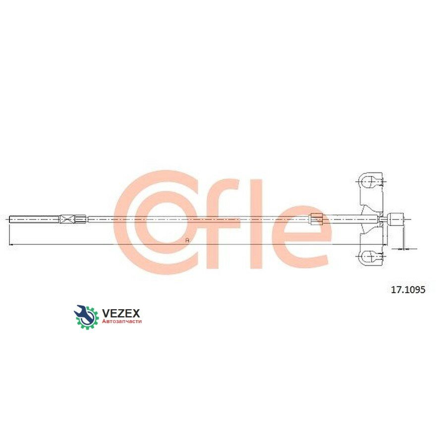 COFLE 92171095 трос ручника передний! L=340\ Toyota Auris 06>
