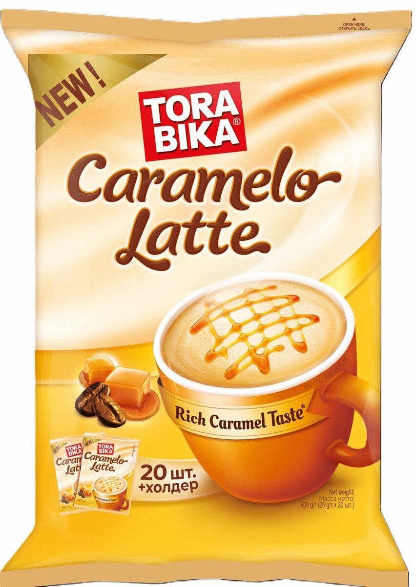 Torabika Напиток кофейный растворимый Карамельный латте, 25г x 20 шт, 500г