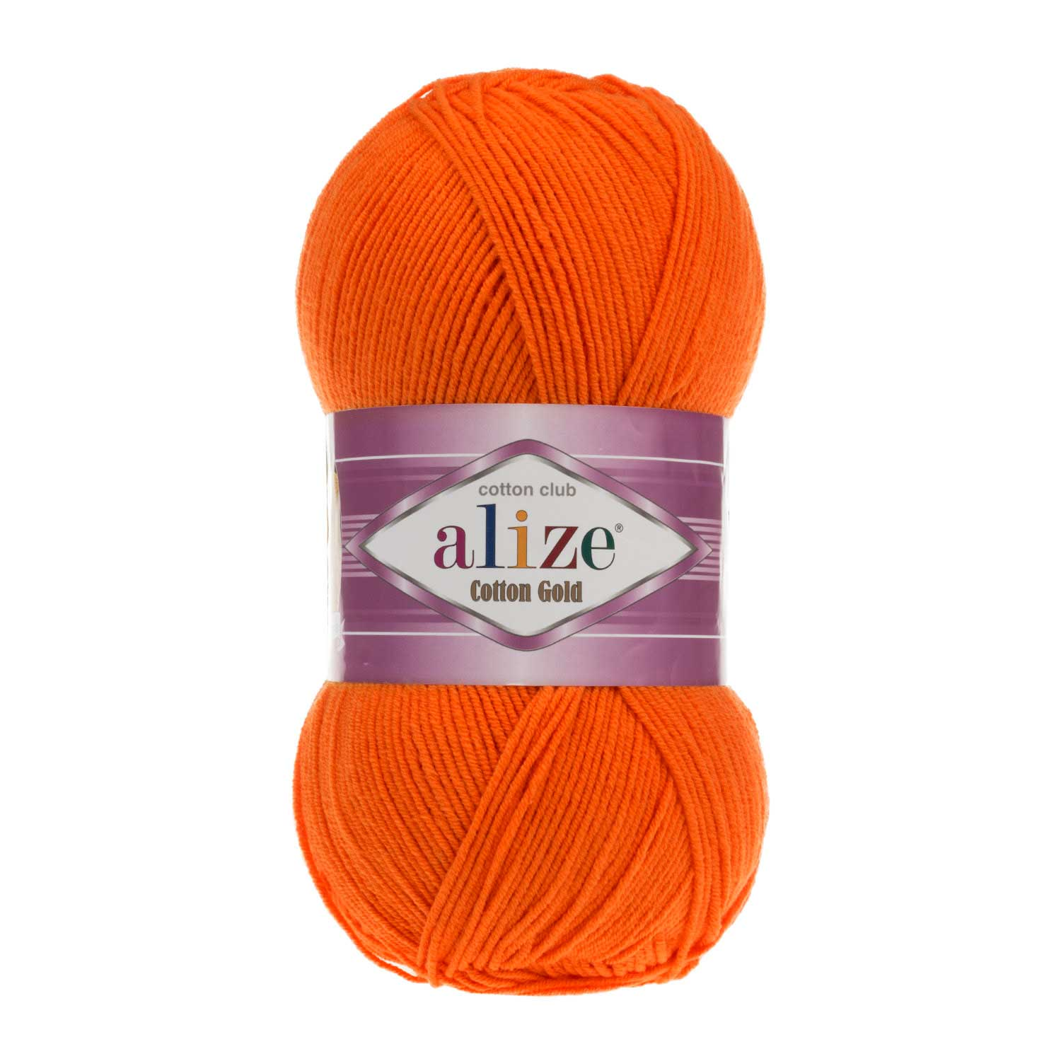 Пряжа для вязания Cotton Gold Alize 1 моток (330 м, 100 гр), цвет 37 оранжевый