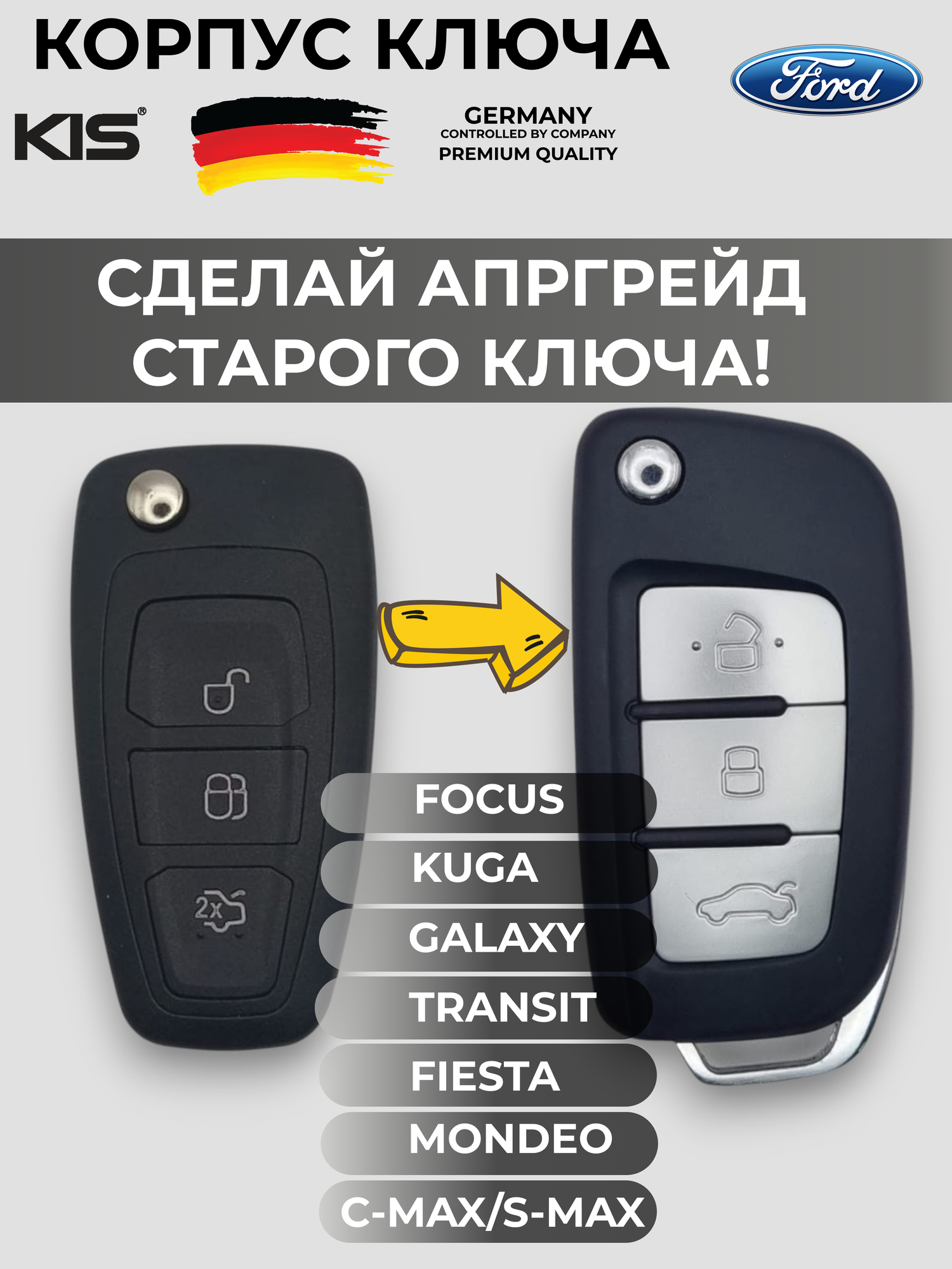 Модифицированный корпус ключа зажигания FORD