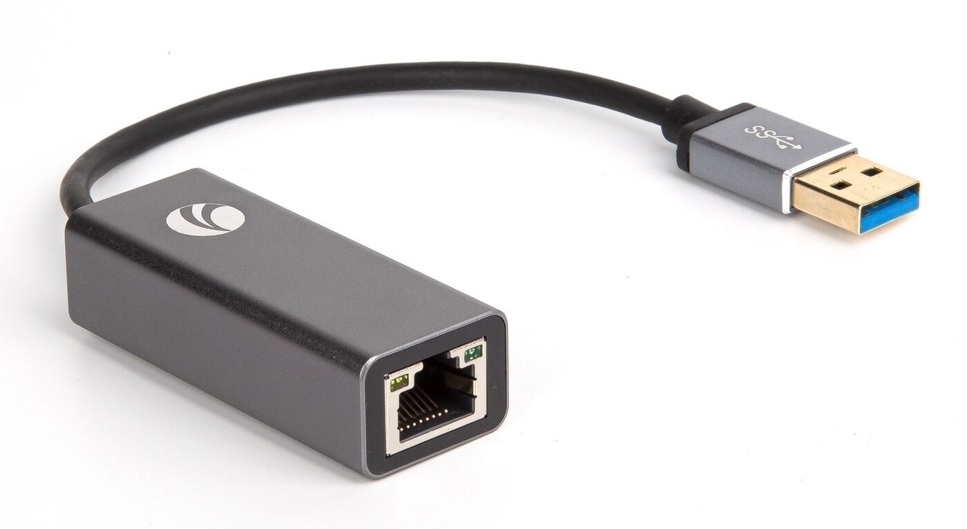 USB LAN Gigabit адаптер RJ45 переходник внешняя сетевая карта VCOM 1000 Mбит/с Ethernet юсб интернет корпус металл (DU312M)