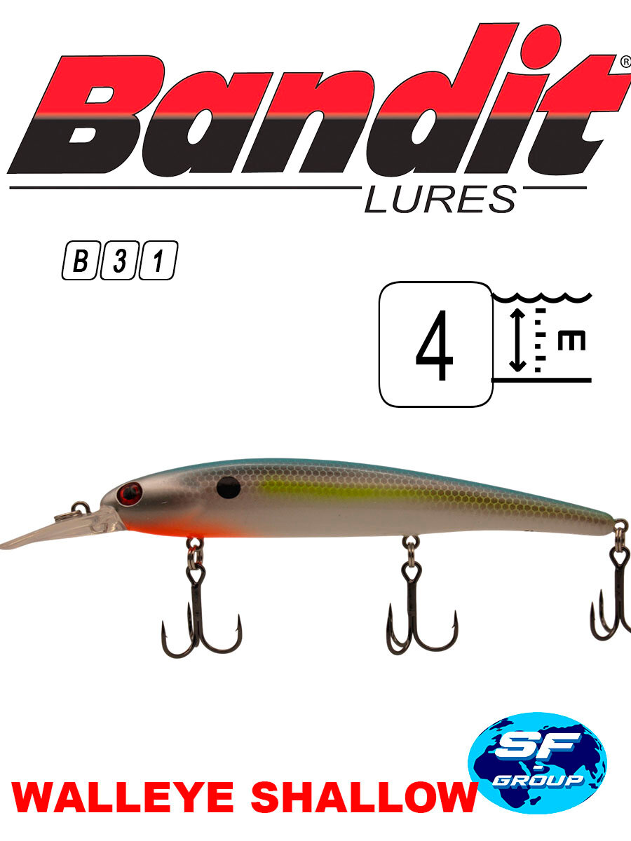 Воблер Bandit Walleye Shallow 12 см 17,5 гр заглубление 4м #B31