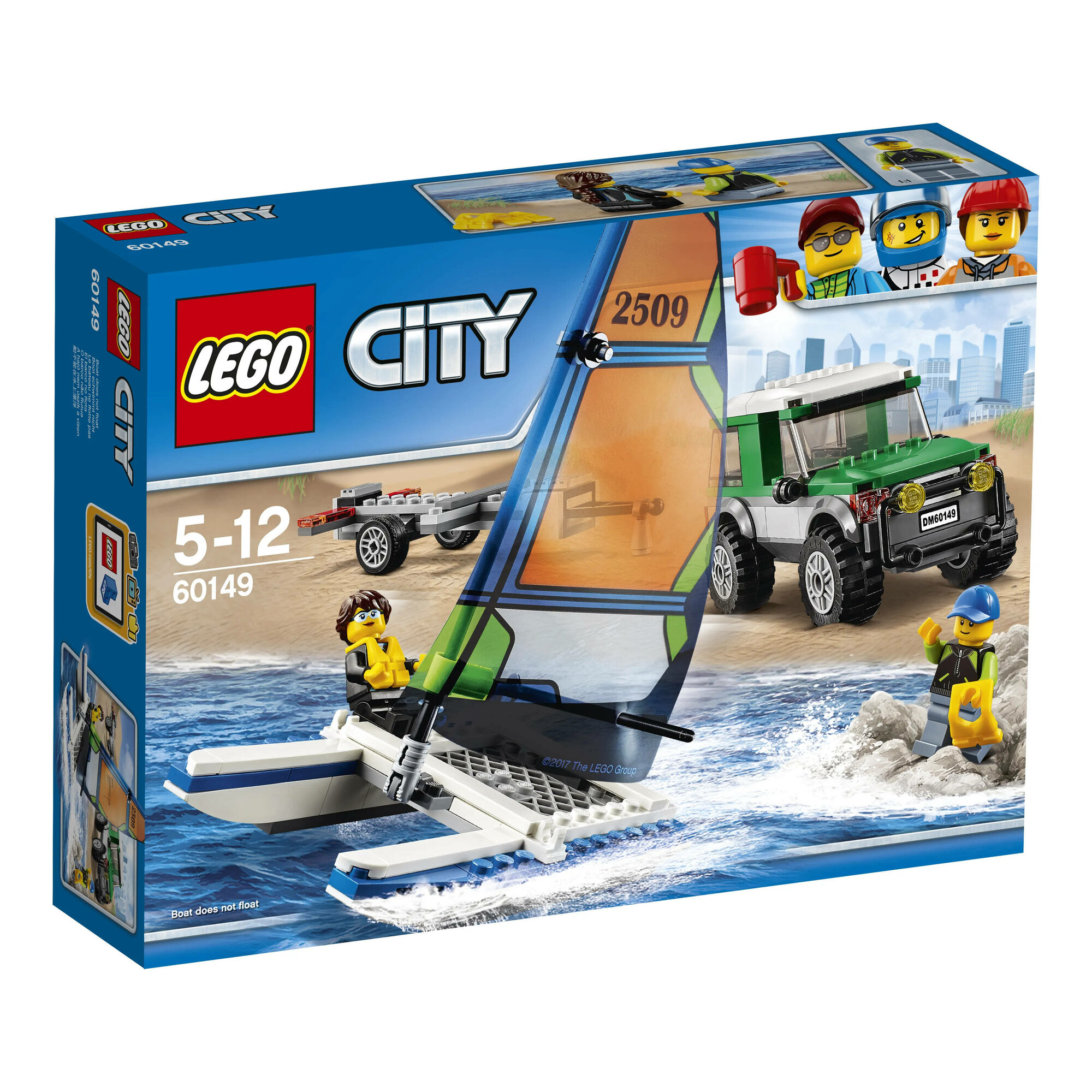 Конструктор LEGO City 60149 Внедорожник с прицепом для катамарана, 198 деталей, от 5 лет