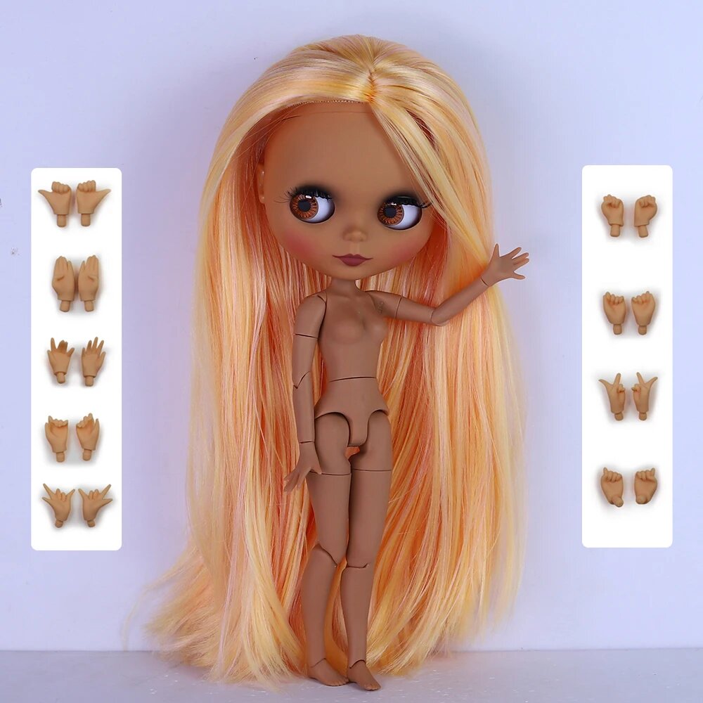ICY DBS Blyth 1/6 Кукла 30 см Черная кожа Матовое лицо BJD Кукла Полный набор SD