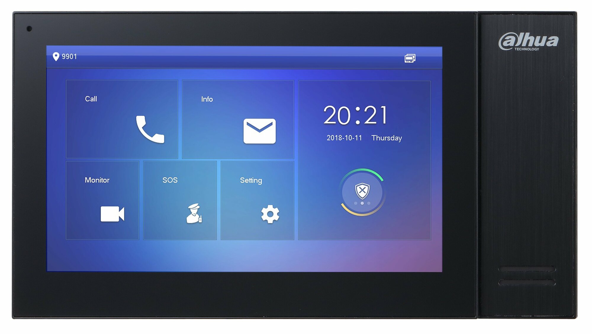 Монитор видеодомофона Dahua DH-VTH2421FB-P, 7", чёрный, сенсорный, IP