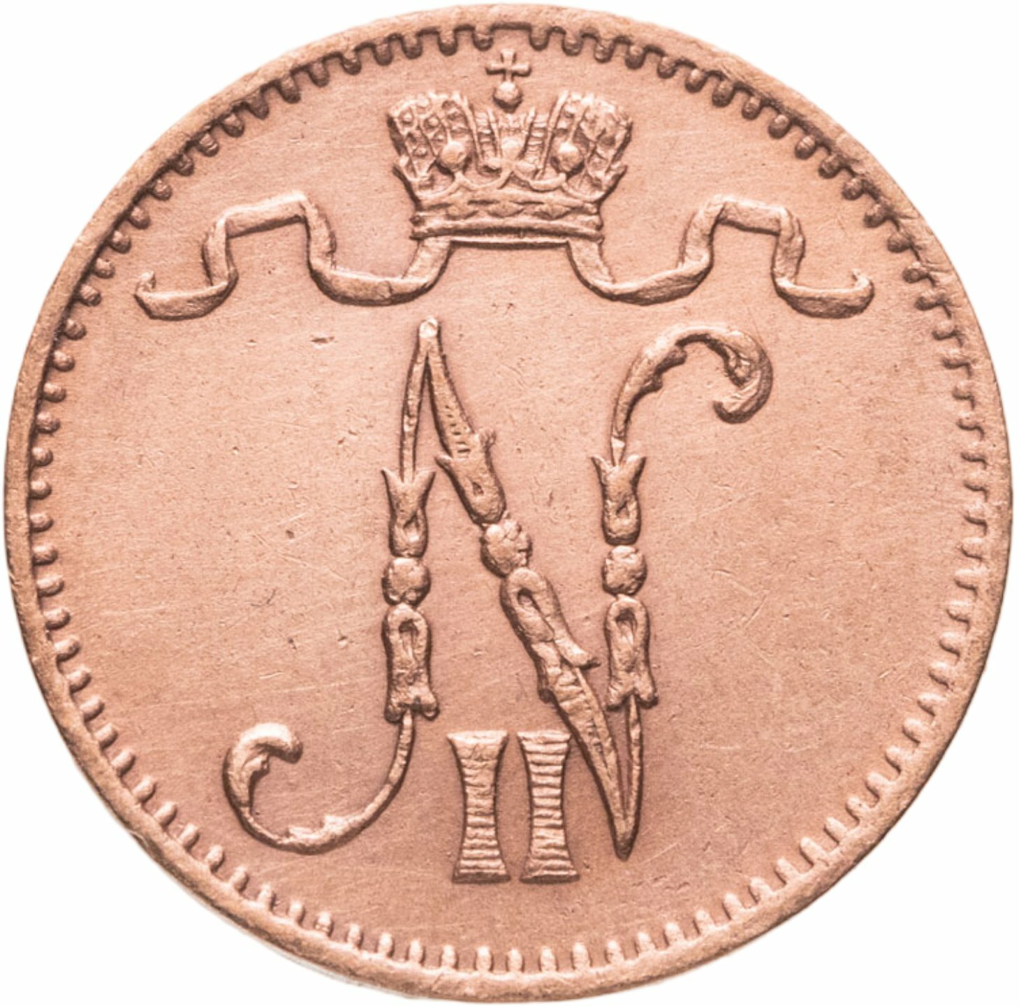 1 пенни penni 1909 Российская Финляндия, Медь, в сохранности XF